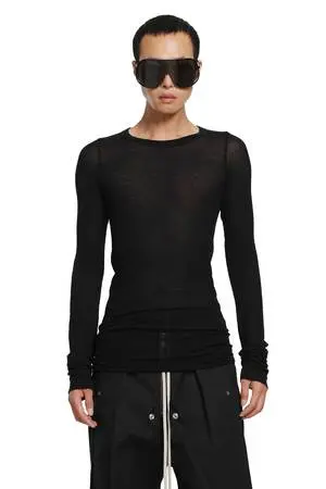 Rick Owens Tower Rib Ls T - Black