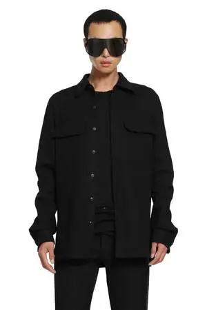 Rick Owens Temple Work Shirt In Warm Felt