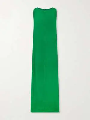 Staud Dalia Silk Maxi Dress - Bright Green