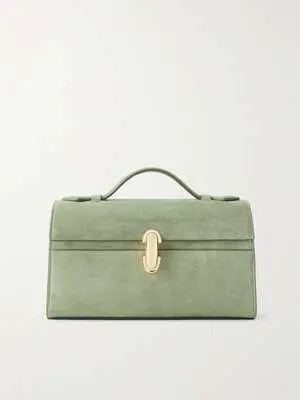 Savette Symmetry Pochette Suede Tote - Mint