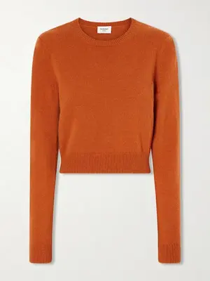Saint Laurent Cashmere Crewneck Sweater - Orange