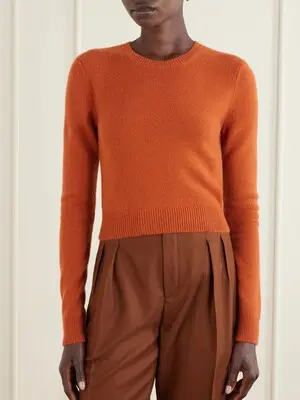 Saint Laurent Cashmere Crewneck Sweater - Orange