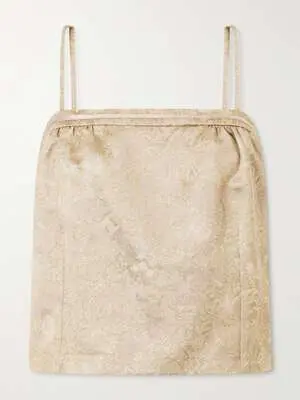 Saint Laurent Metallic Floral-jacquard Tank