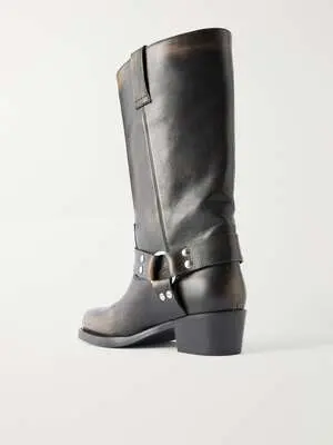Paris Texas Roxy Studded Leather Knee Boots