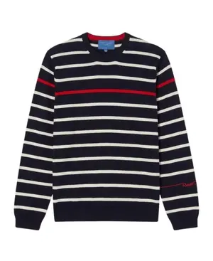 Robert Talbott Engineered Stripe Crewneck Sweater