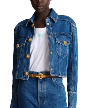 Balmain Embossed Calfskin T-bar Belt