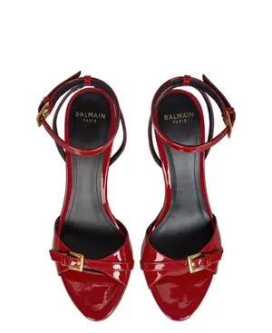 Balmain Anthem Sandals In Smooth Calfskin Leather