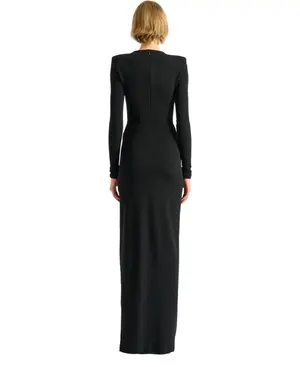 Balmain Long Slit Dress With Zip