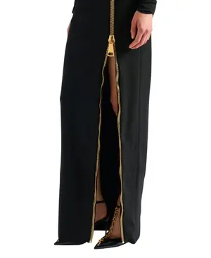 Balmain Long Slit Dress With Zip