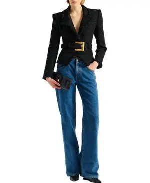 Balmain Belted Tweed Jacket