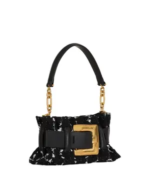 Balmain Mini Anthem Bag In Smooth Leather And Tweed