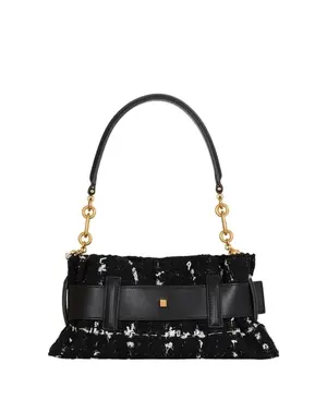 Balmain Mini Anthem Bag In Smooth Leather And Tweed