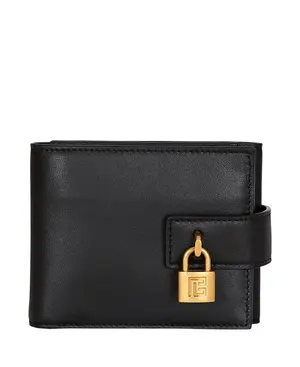 Balmain Pulse Trifold Smooth Leather Wallet - Black