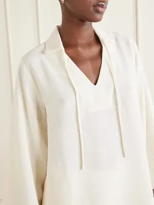 Lisa Marie Fernandez Tie-detailed Woven Tunic