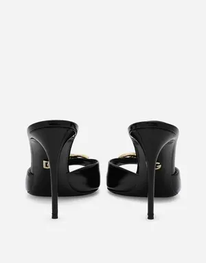 Dolce & Gabbana Patent Leather Mules With Dg Logo