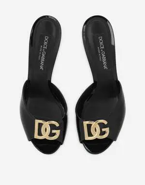 Dolce & Gabbana Patent Leather Mules With Dg Logo