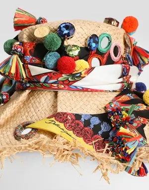 Dolce & Gabbana Raffia Hat With Embellishments