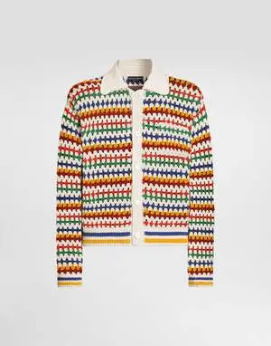 Dolce & Gabbana Crochet Bomber Jacket - Multicolor