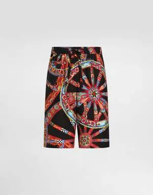 Dolce & Gabbana Carretto-print Silk Jacquard Vanity Bermuda