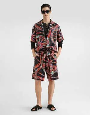 Dolce & Gabbana Carretto-print Silk Jacquard Vanity Bermuda