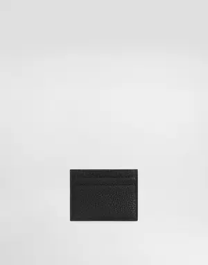 Dolce & Gabbana Calfskin Card Holder With Logo - Black