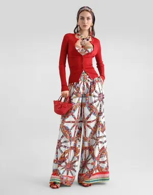 Dolce & Gabbana Carretto-print Poplin Trousers