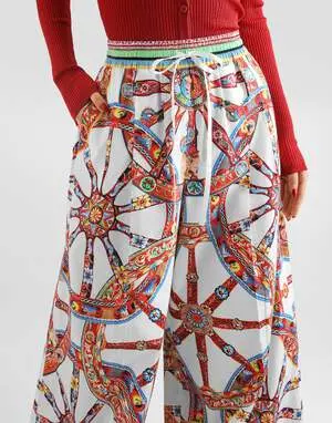 Dolce & Gabbana Carretto-print Poplin Trousers