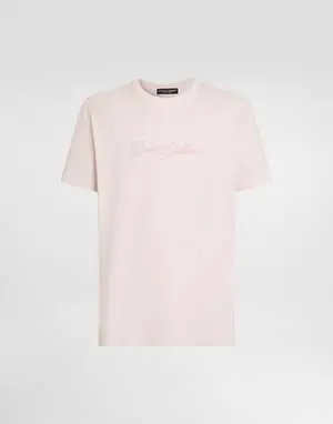 Dolce & Gabbana Cotton T-shirt With Dg Embroidery - Pink