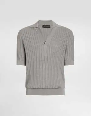 Dolce & Gabbana Silk Polo Shirt - Grey