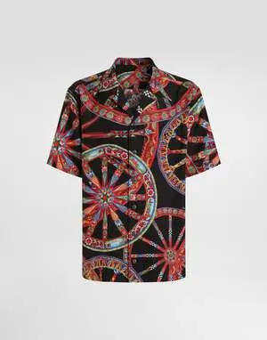 Dolce & Gabbana Carretto-print Hawaii Silk Jacquard Shirt - Multicolor