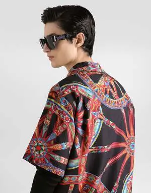 Dolce & Gabbana Carretto-print Hawaii Silk Jacquard Shirt