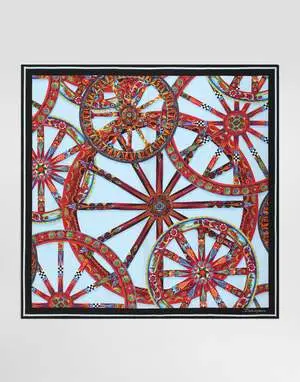 Dolce & Gabbana 70x70 Carretto-print Silk Twill Scarf - Multicolor