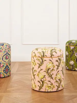La DoubleJ Baba' Printed Canvas Pouf