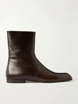 Khaite Leather Ankle Boots - Brown