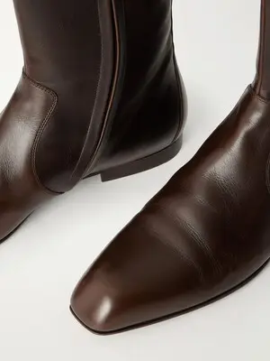 Khaite Leather Ankle Boots