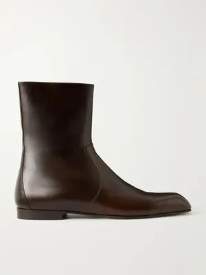 Khaite Leather Ankle Boots - Brown