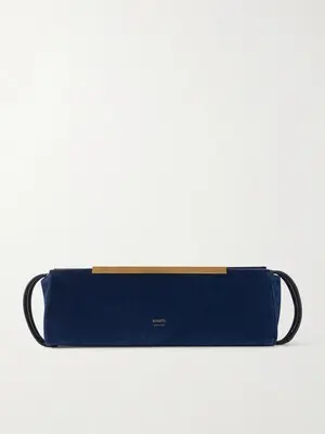 Khaite Donna Suede Clutch - Blue