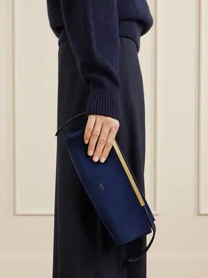 Khaite Donna Suede Clutch - Blue