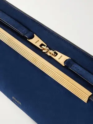 Khaite Donna Suede Clutch - Blue