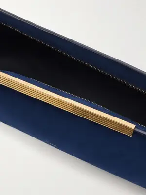 Khaite Donna Suede Clutch - Blue