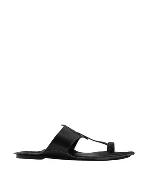 JAMIE HALLER The Toe Thong Leather Sandals - Black
