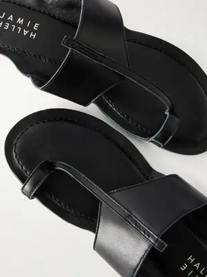 JAMIE HALLER The Toe Thong Leather Sandals - Black