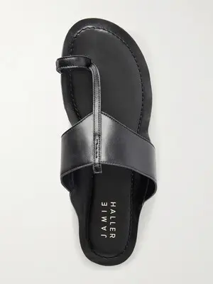 JAMIE HALLER The Toe Thong Leather Sandals - Black