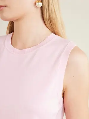 Carolina Herrera Ribbed Silk And Cotton-blend Vest