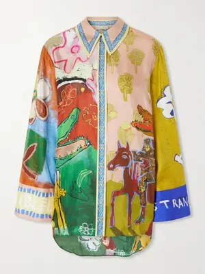 ALEMAIS Mlak Printed Silk-twill Shirt