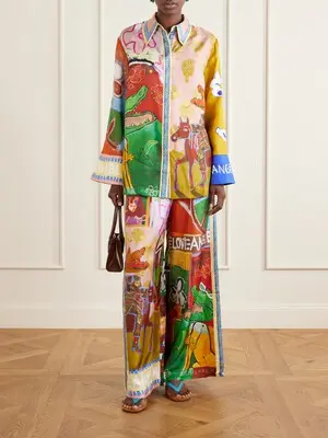 ALEMAIS Mlak Printed Silk-twill Shirt