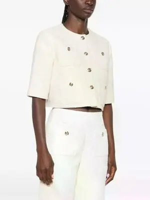 Maje Short-sleeve Button-front Jacket