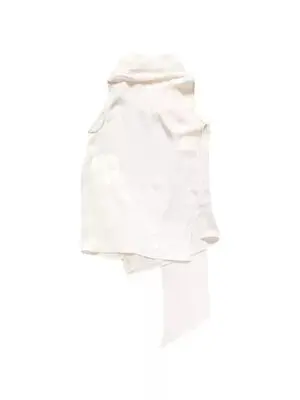 Acne Studios Silk Sleeveless Blouse With Layered Scarf