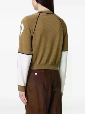Moschino Logo Intarsia Wool Crew-neck Sweater