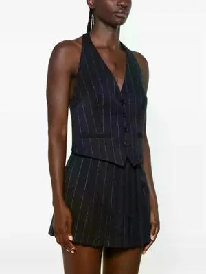 Maje Pinstripe Halter Neck Top